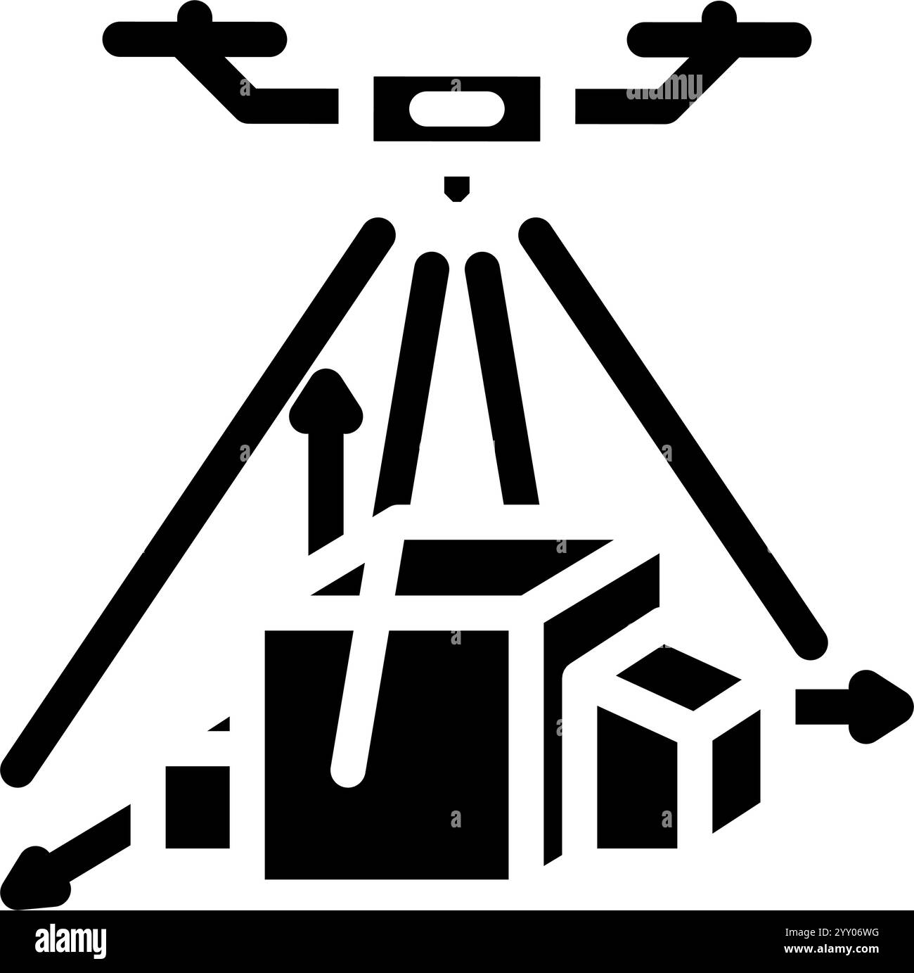 3d mapping tool aerial vehicle glyph icon vector illustration Stock ...