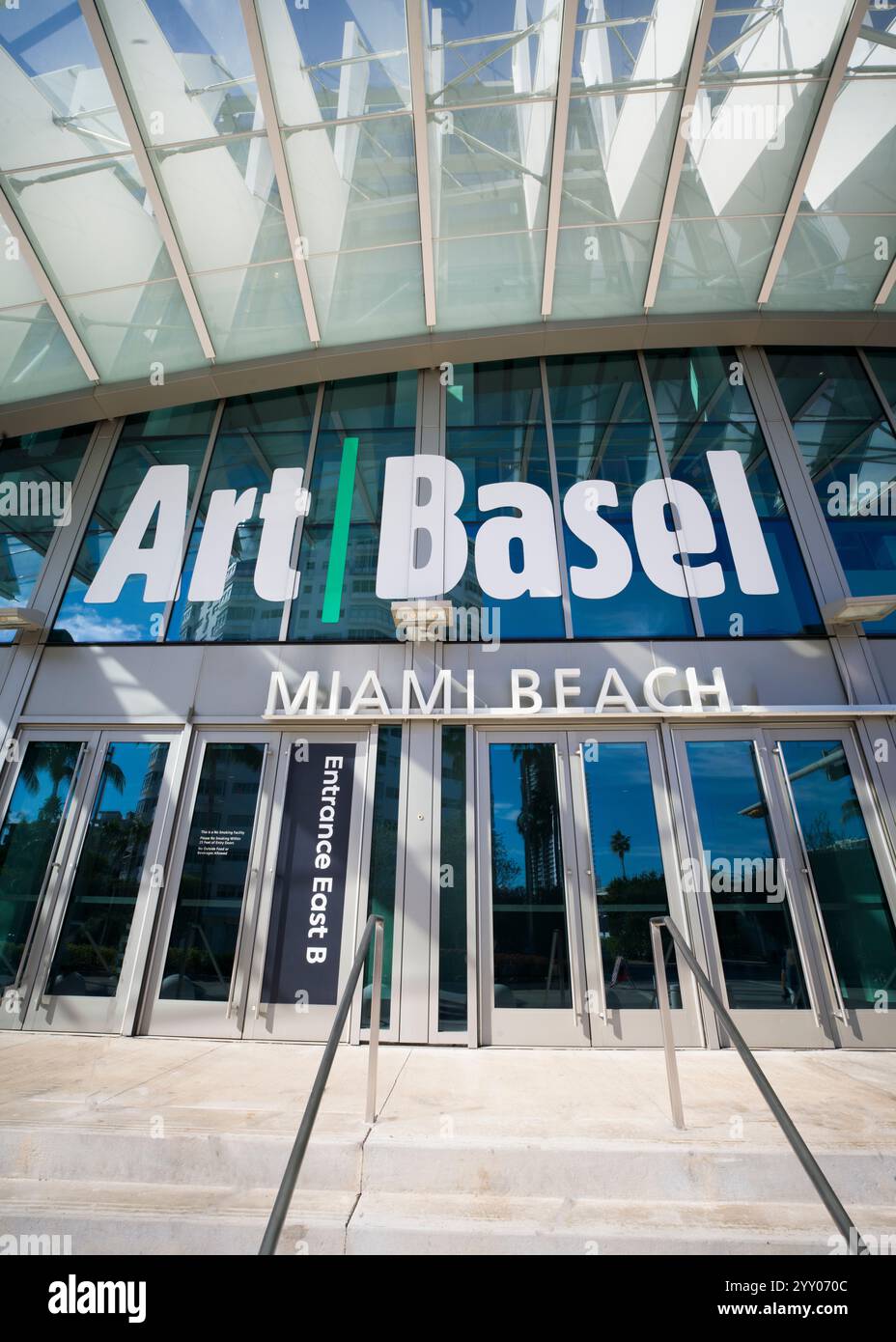 Detail of the Convention Center of Art Basel Miami Beach is a premier ...
