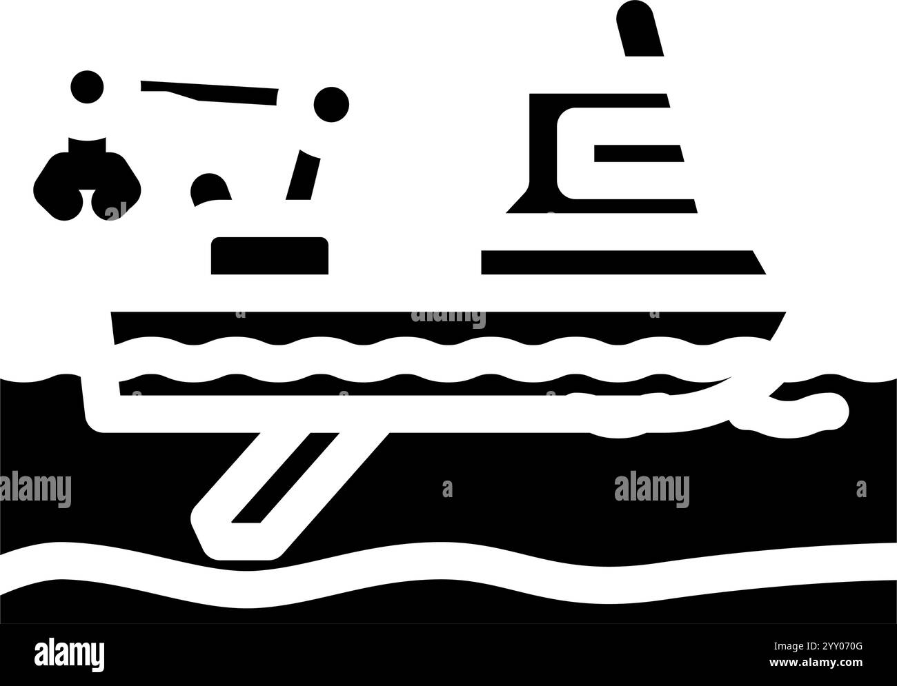 dredger ship transport marine glyph icon vector illustration Stock ...