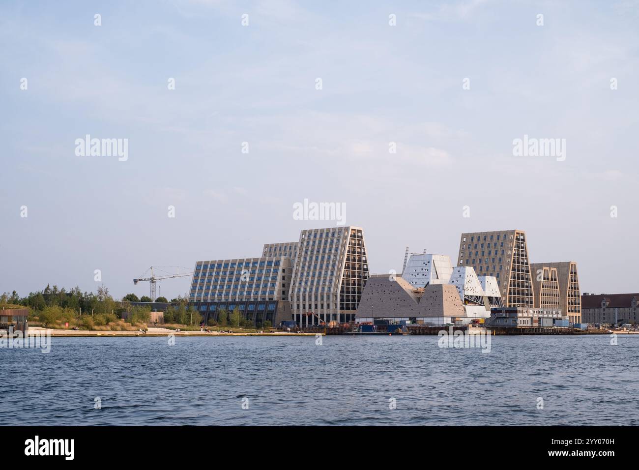 View across the water in Copenhagen, Denmark in the late afternoon ...