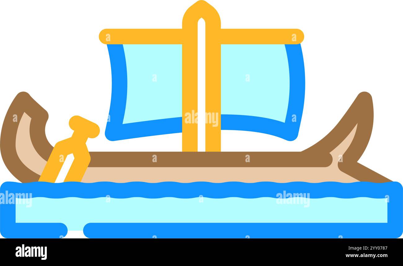 bireme ancient ship color icon vector illustration Stock Vector Image ...