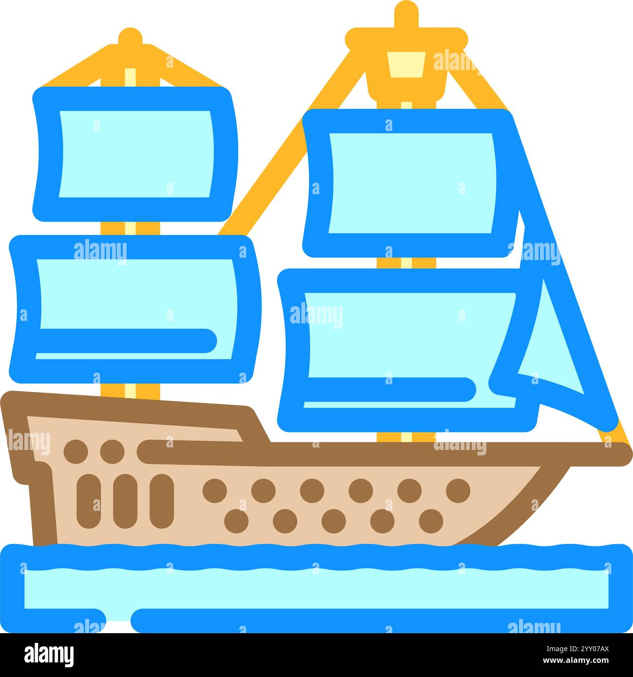 fluyt ancient ship color icon vector illustration Stock Vector Image ...