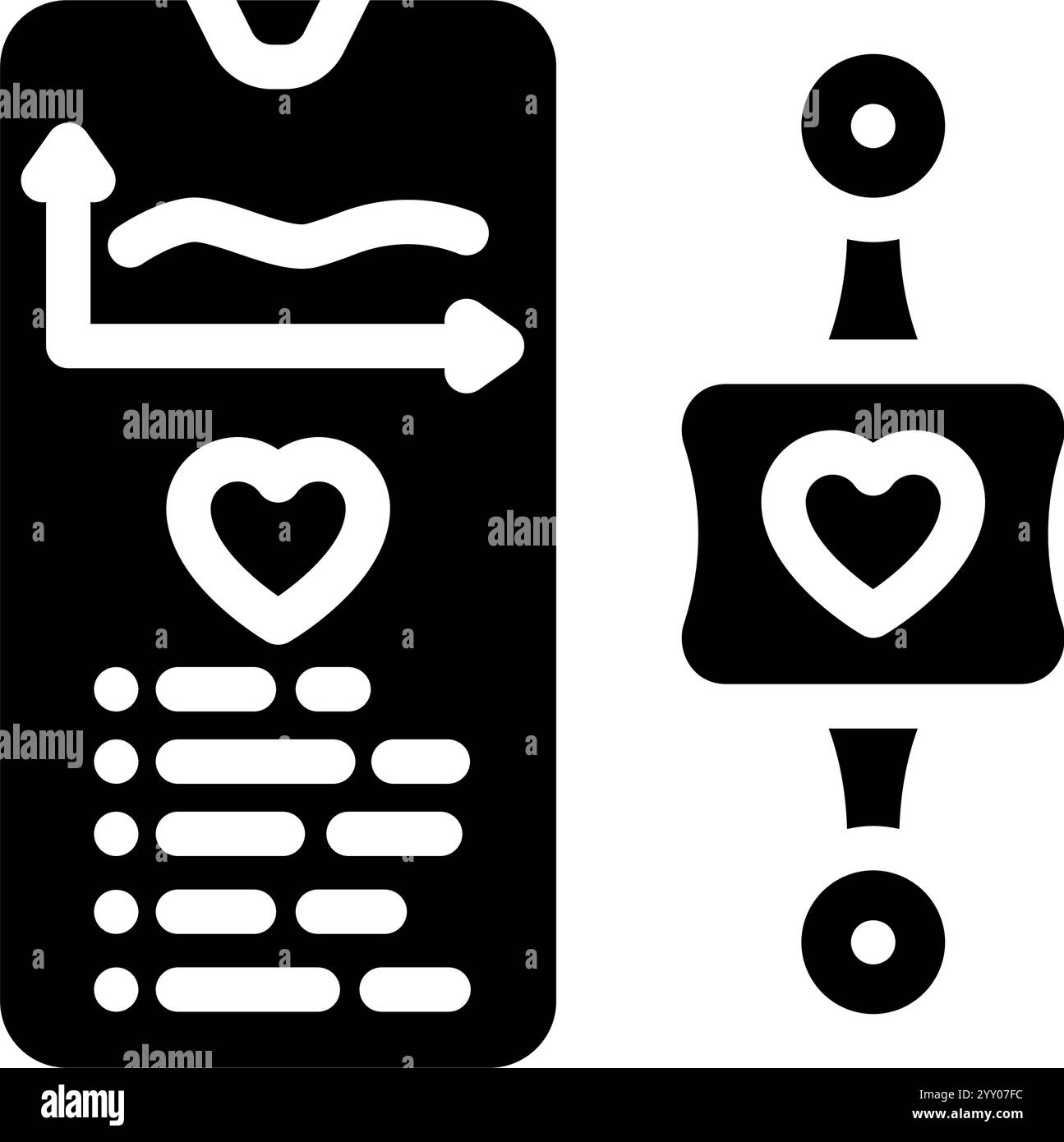 health sensor wearable glyph icon vector illustration Stock Vector ...