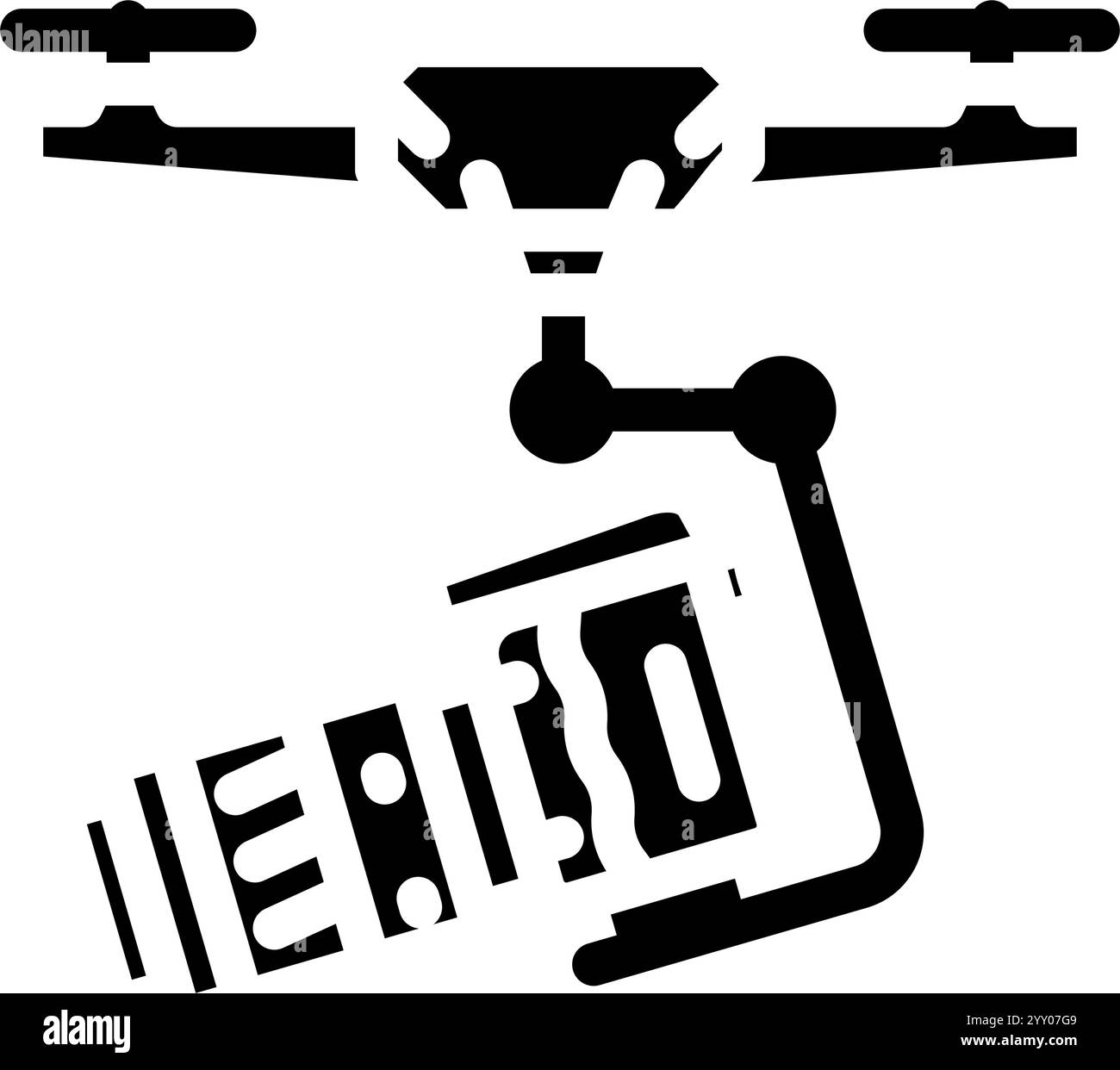 aerial photography unmanned vehicle glyph icon vector illustration ...
