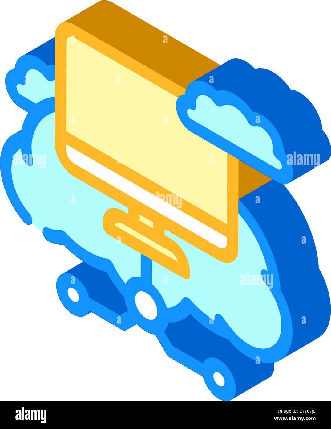 virtual machine cloud computing isometric icon vector illustration ...