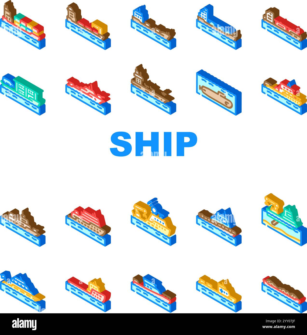 ship transport marine icons set vector Stock Vector Image & Art - Alamy