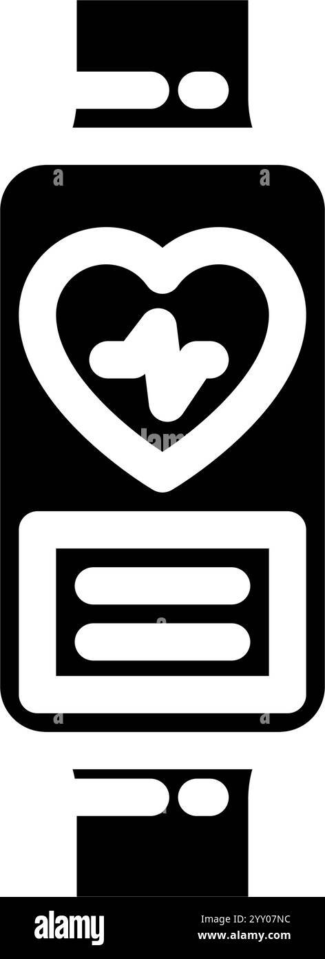 biometric wristband wearable glyph icon vector illustration Stock ...