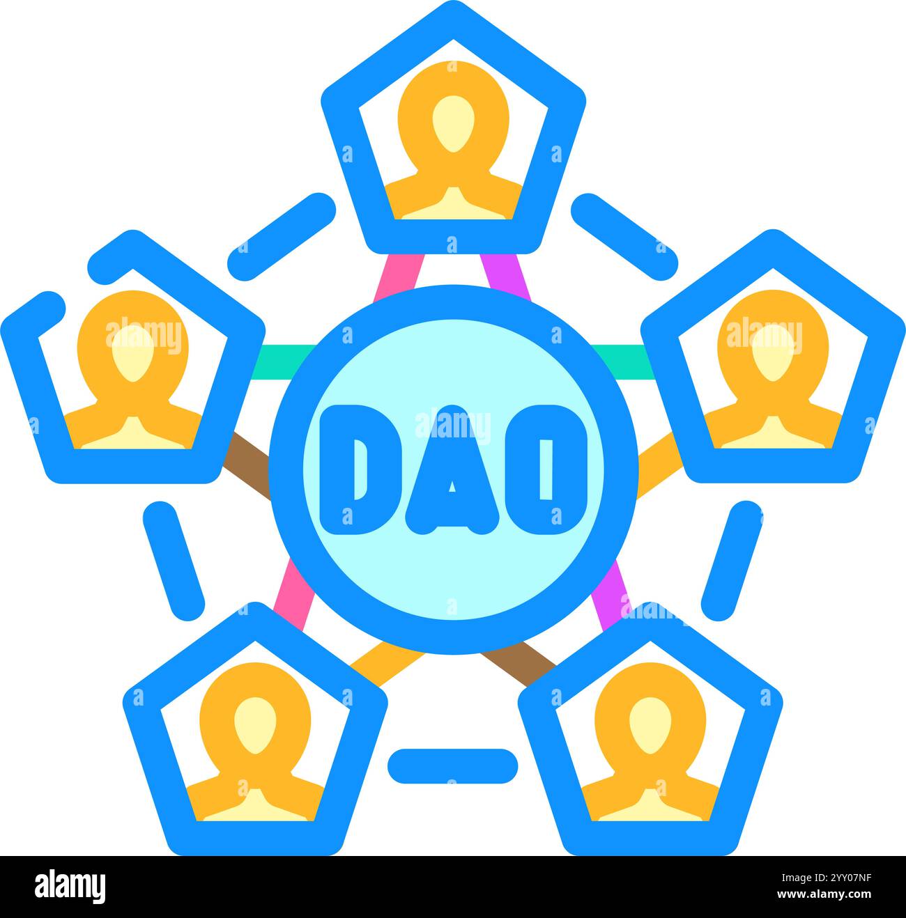 dao decentralized autonomous organization color icon vector ... dao decentralized autonomous organization color icon vector ...