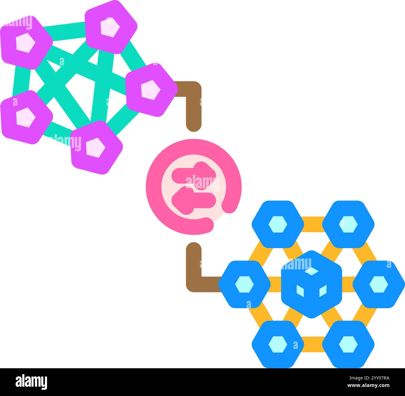 cross chain compatibility decentralized application color icon vector ...