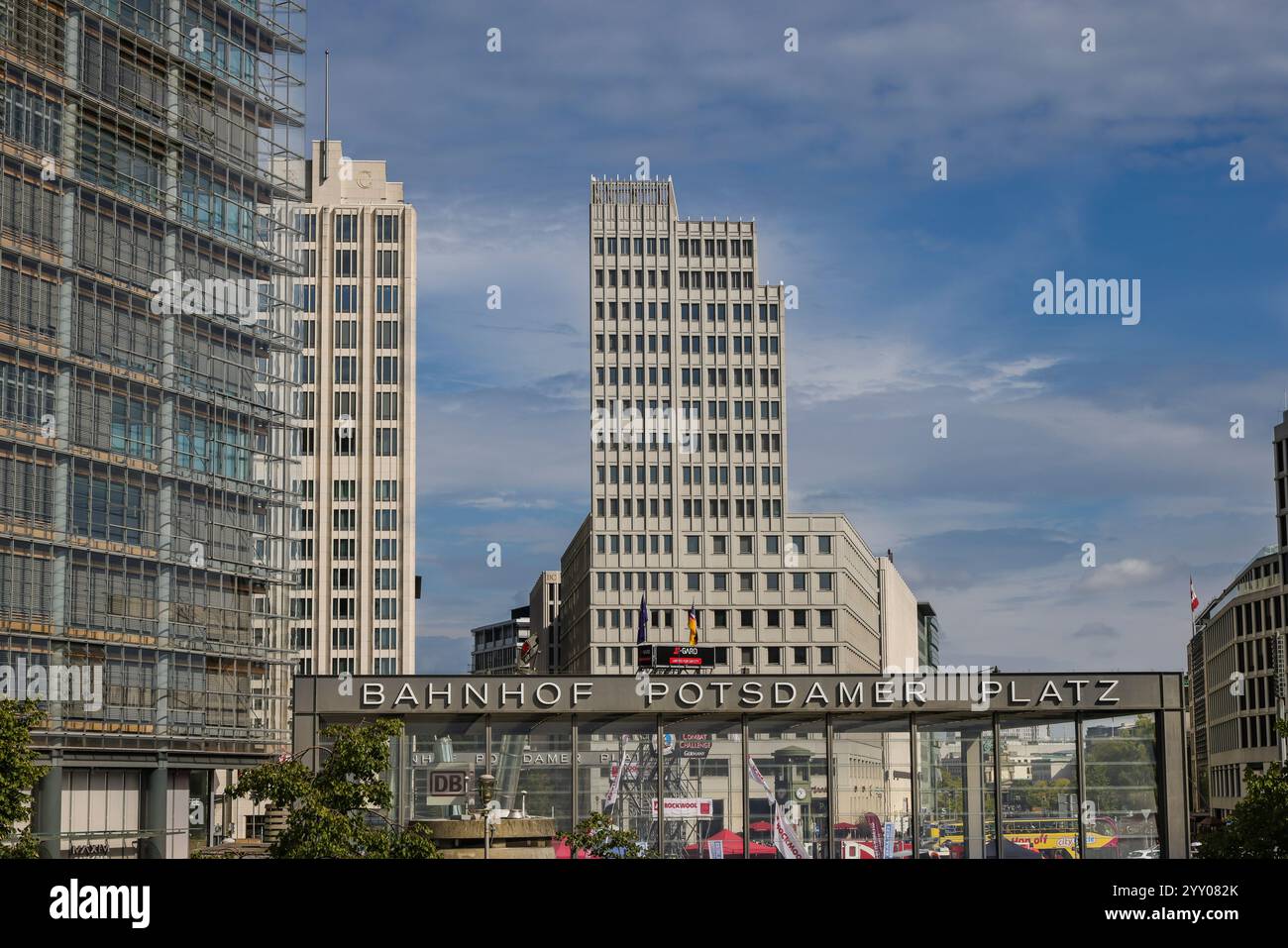 Potsdamer Platz around the train station, modern architecture square in ...