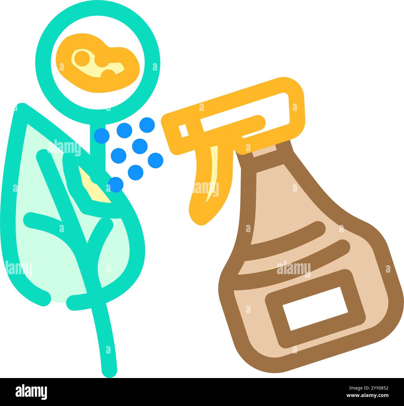 plant disease treatment garden maintenance color icon vector ...