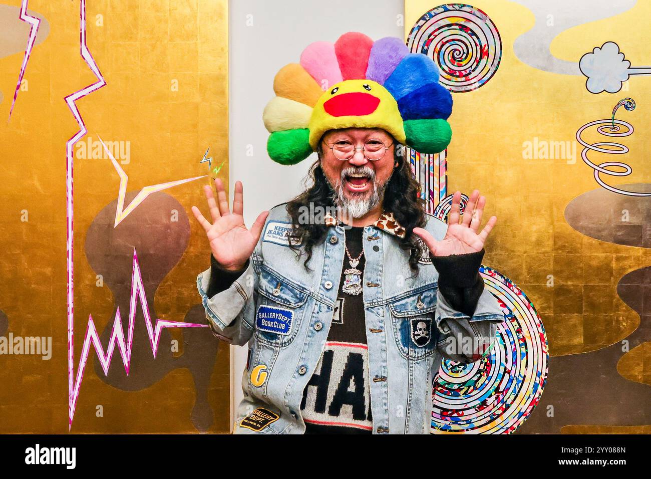 Artist Takashi Murakami poses at Gagosian Gallery photocall, London ...