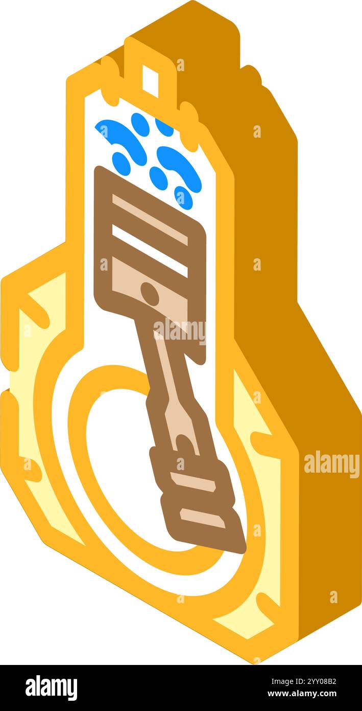 internal combustion engine industry isometric icon vector illustration ...