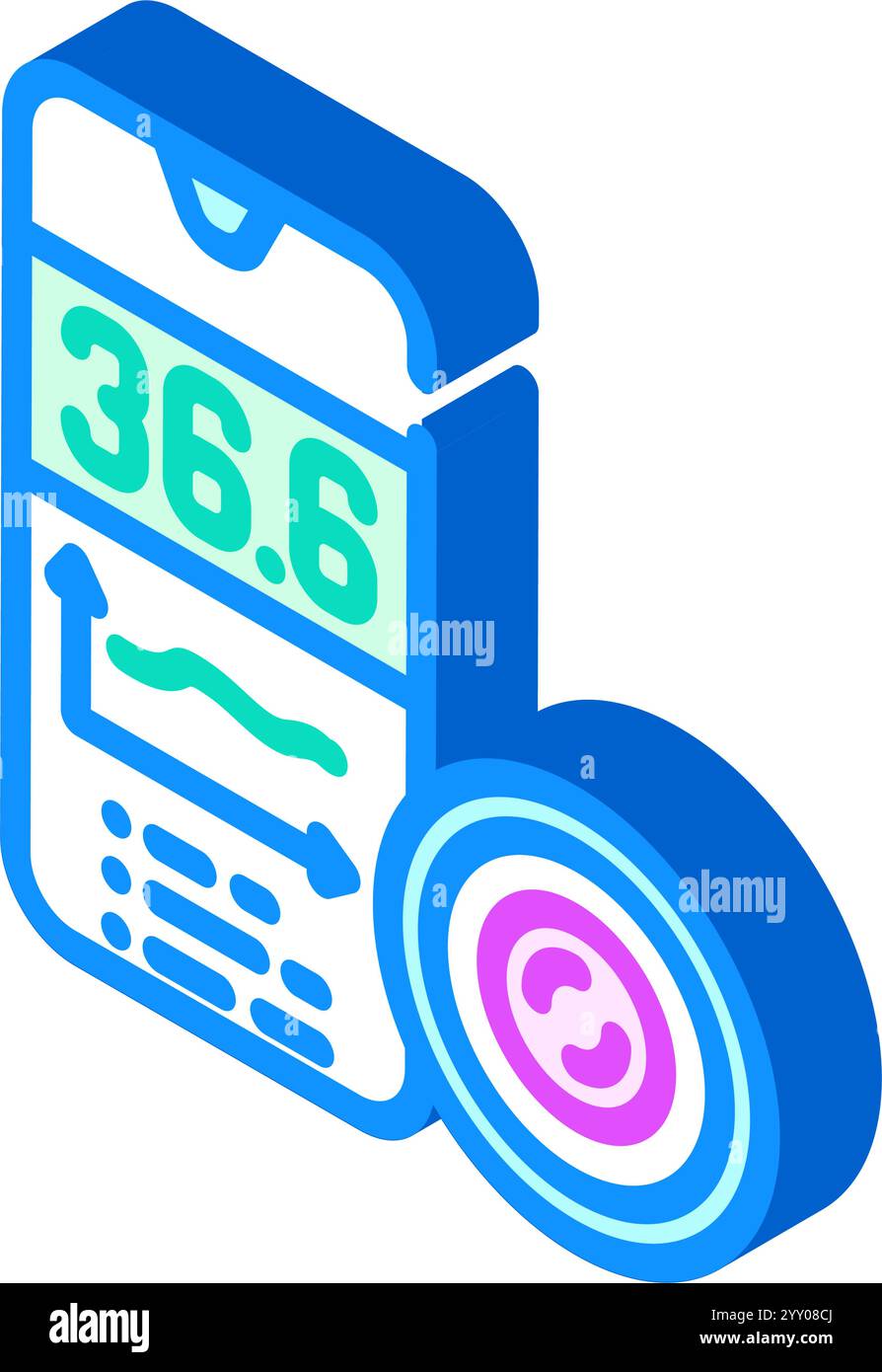 temperature sensor wearable isometric icon vector illustration Stock ...