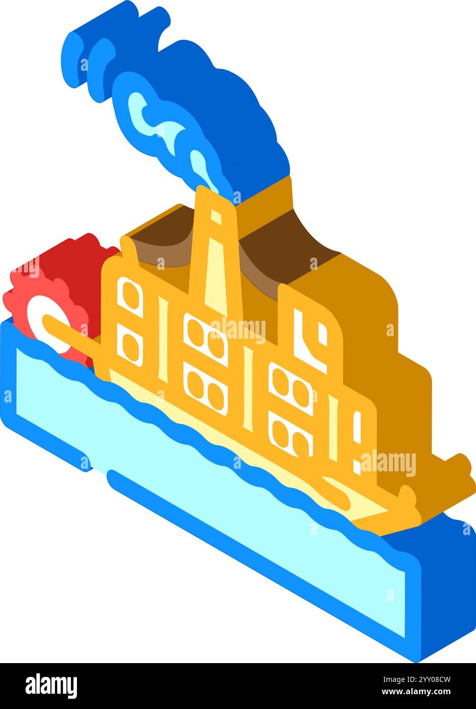 steam boat industry isometric icon vector illustration Stock Vector ...