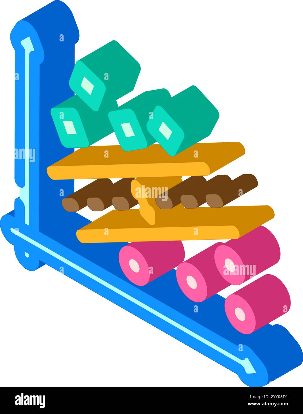 support vector machine learning isometric icon vector illustration ...