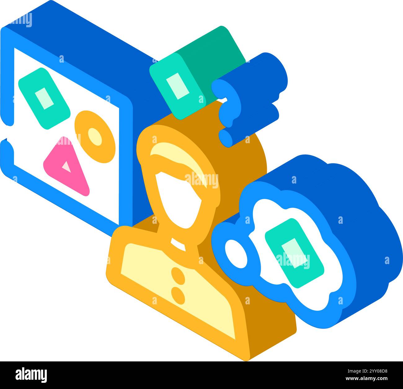 supervised machine learning isometric icon vector illustration Stock ...