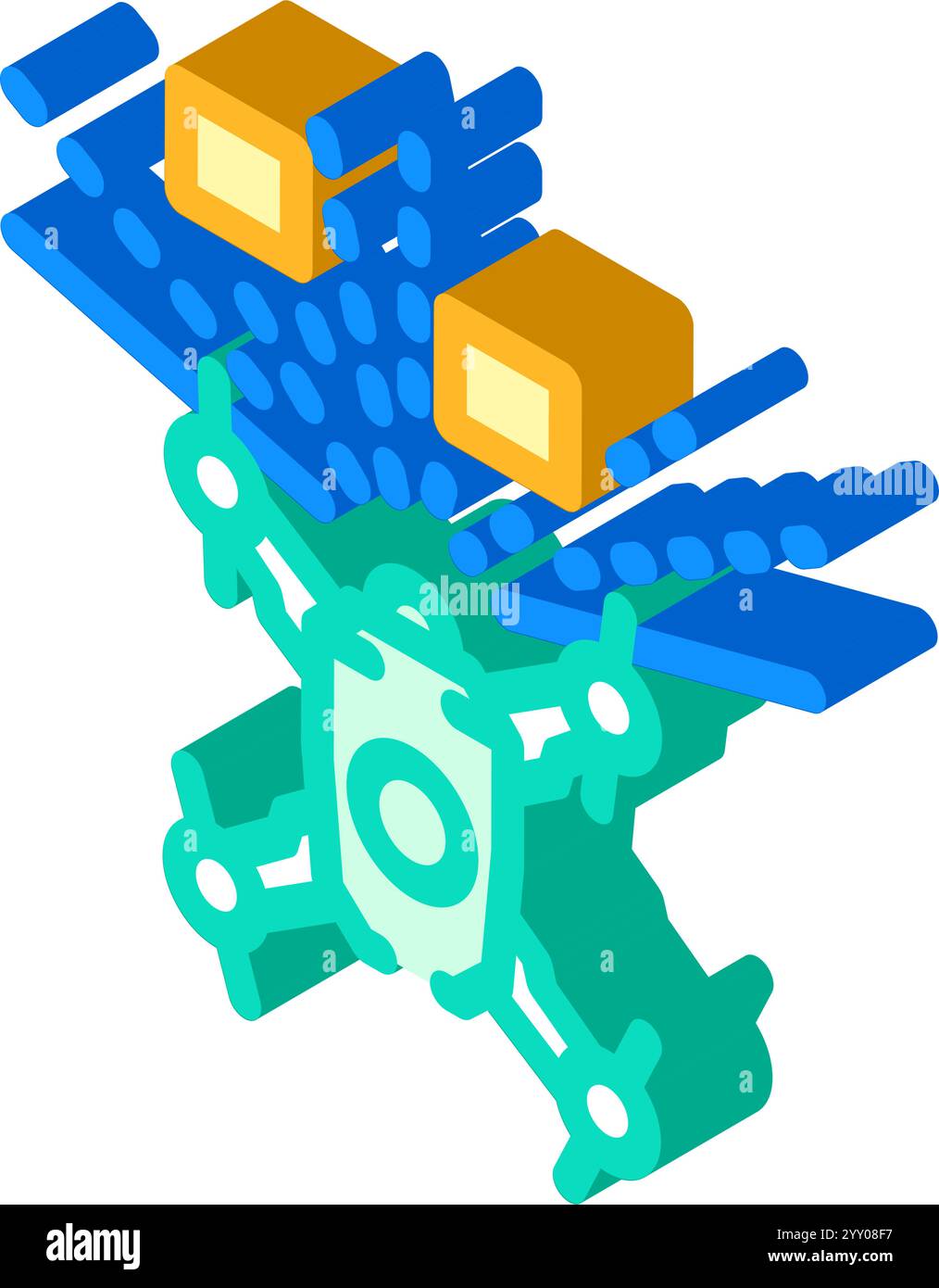 obstacle detection aerial vehicle isometric icon vector illustration ...