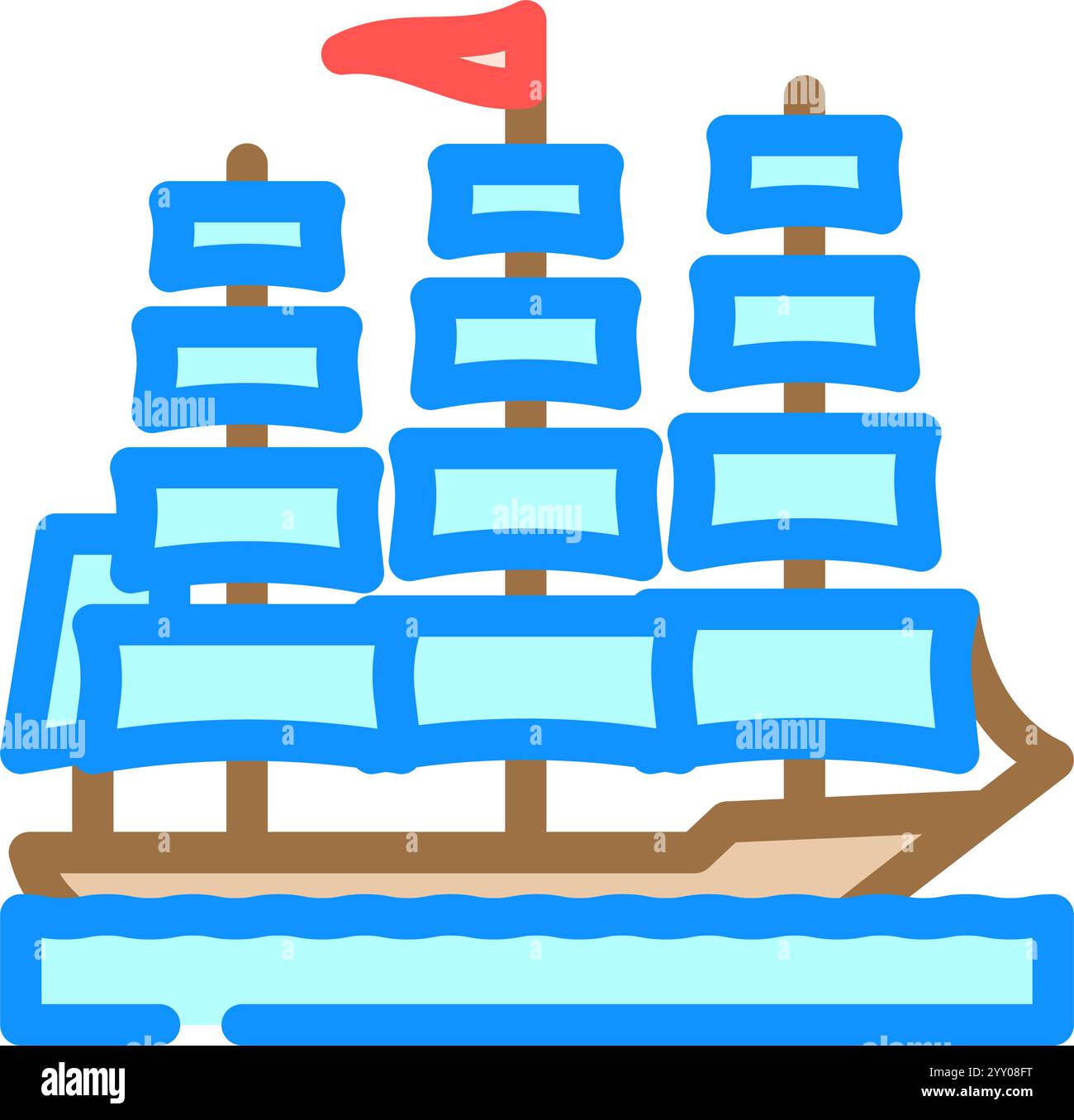 barque ancient ship color icon vector illustration Stock Vector Image ...