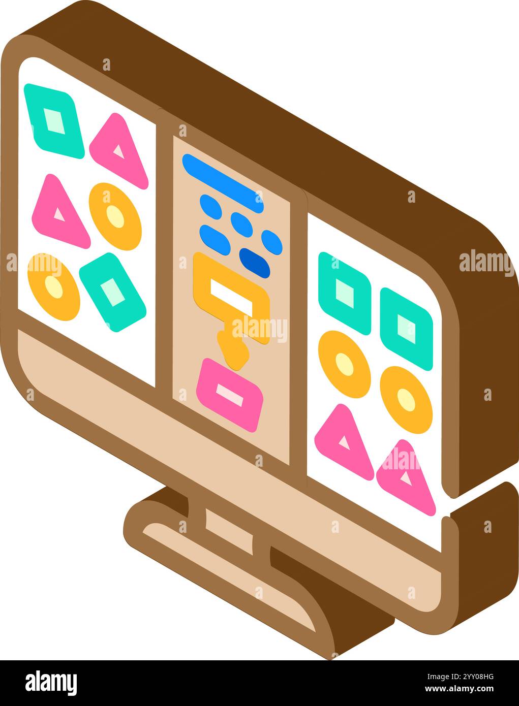 unsupervised machine learning isometric icon vector illustration Stock ...