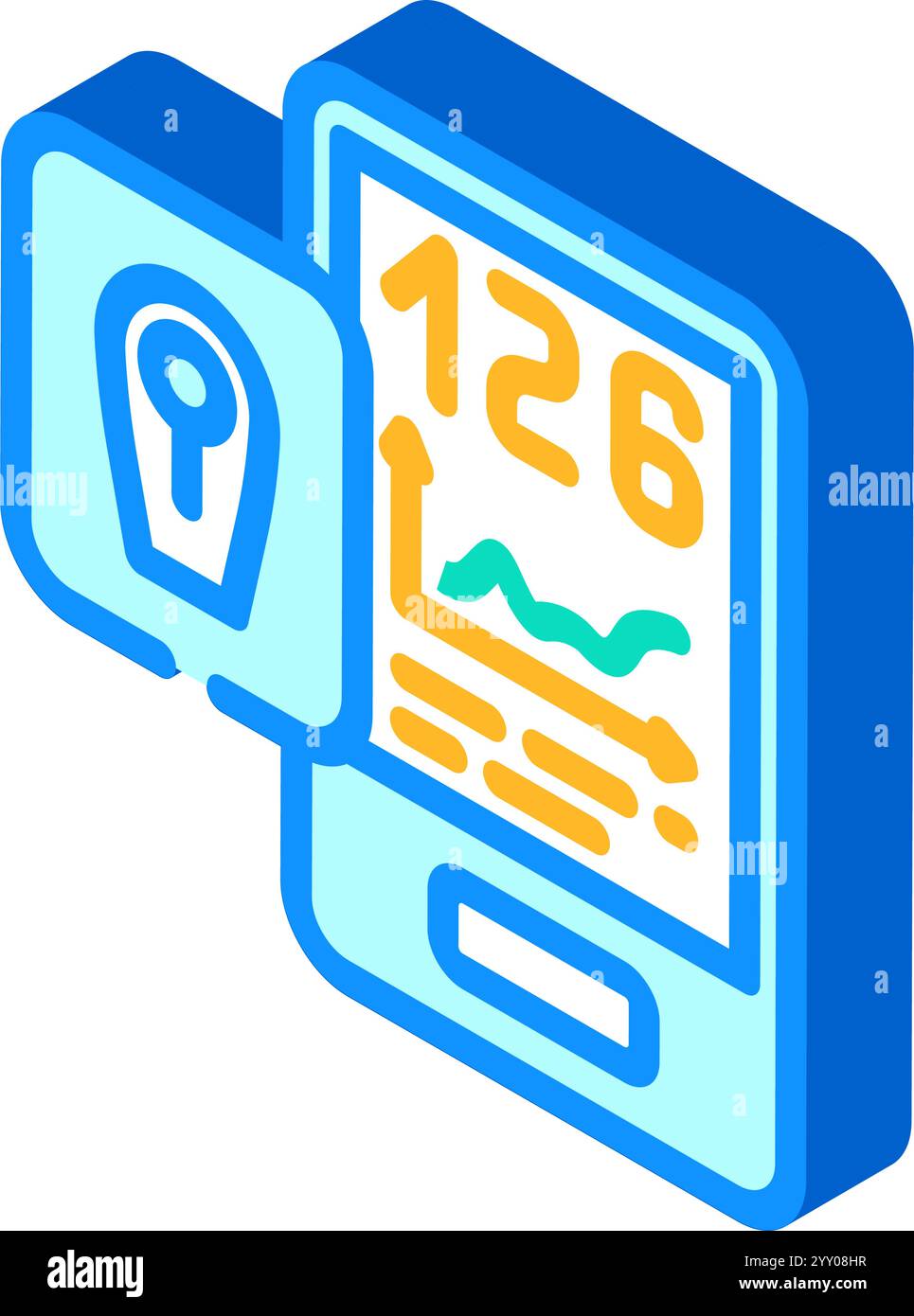 glucose monitor wearable isometric icon vector illustration Stock ...