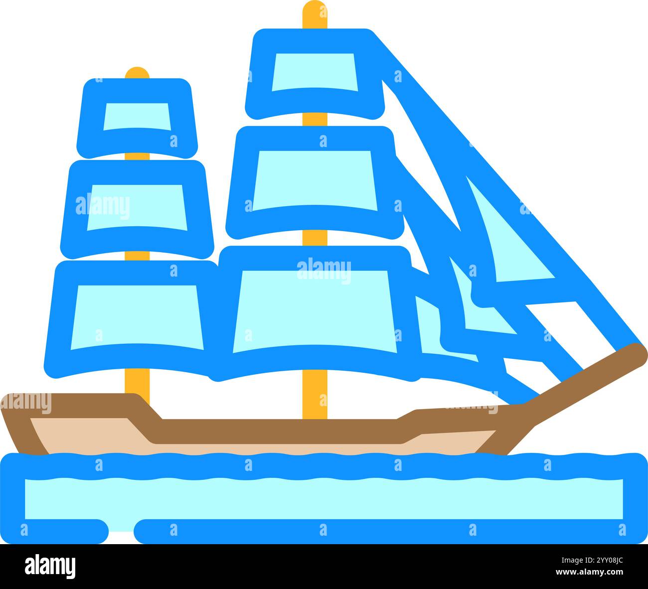 caravel ancient ship color icon vector illustration Stock Vector Image ...