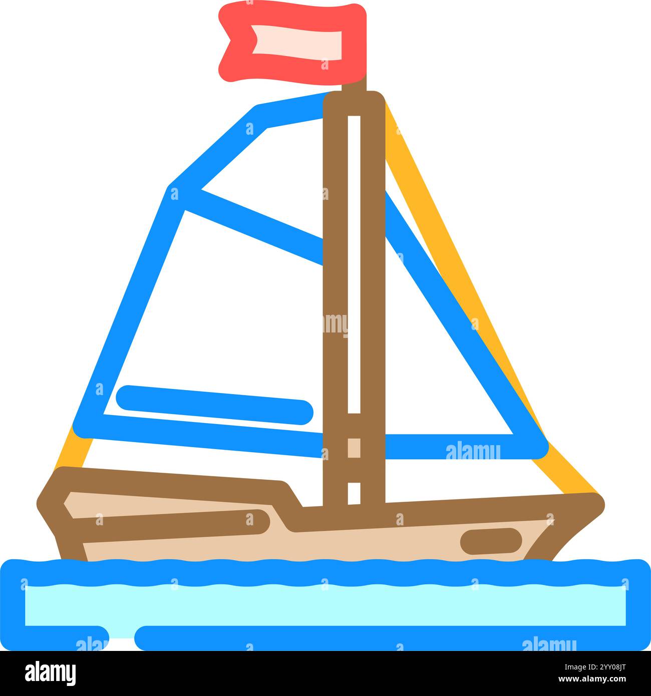 sloop ancient ship color icon vector illustration Stock Vector Image ...