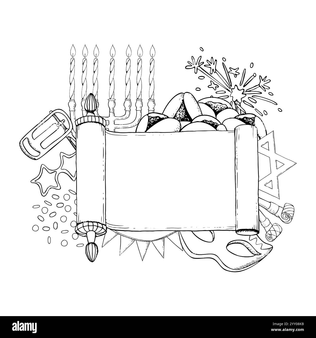 Purim frame Black and White Stock Photos & Images - Alamy