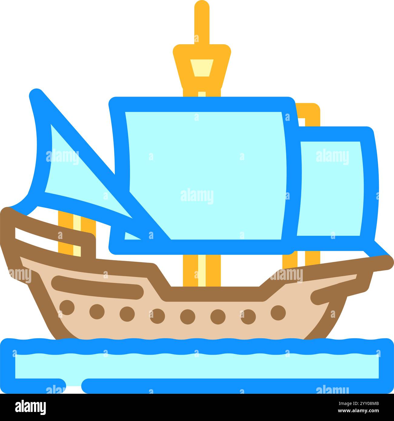 carrack ancient ship color icon vector illustration Stock Vector Image ...