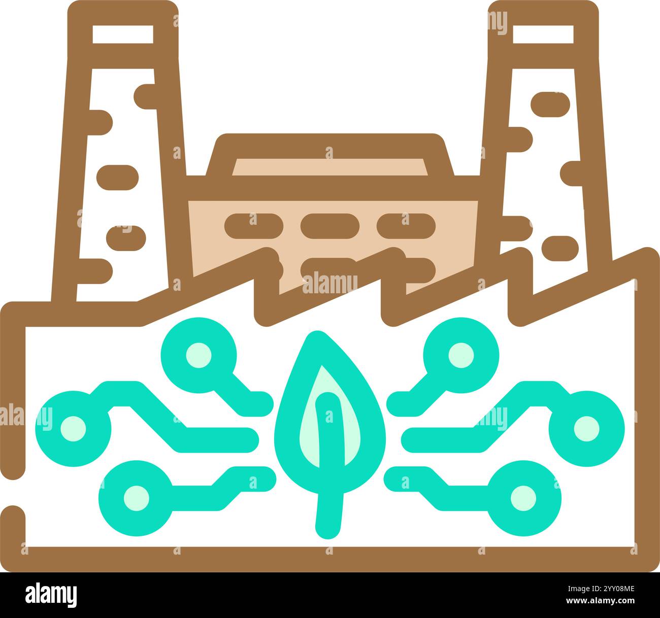 sustainable manufacturing industry 4 color icon vector illustration ...