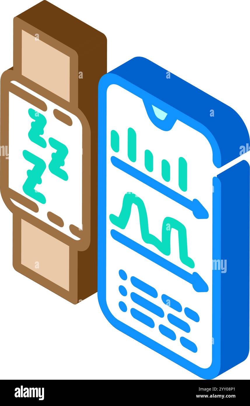 sleep tracker wearable isometric icon vector illustration Stock Vector ...