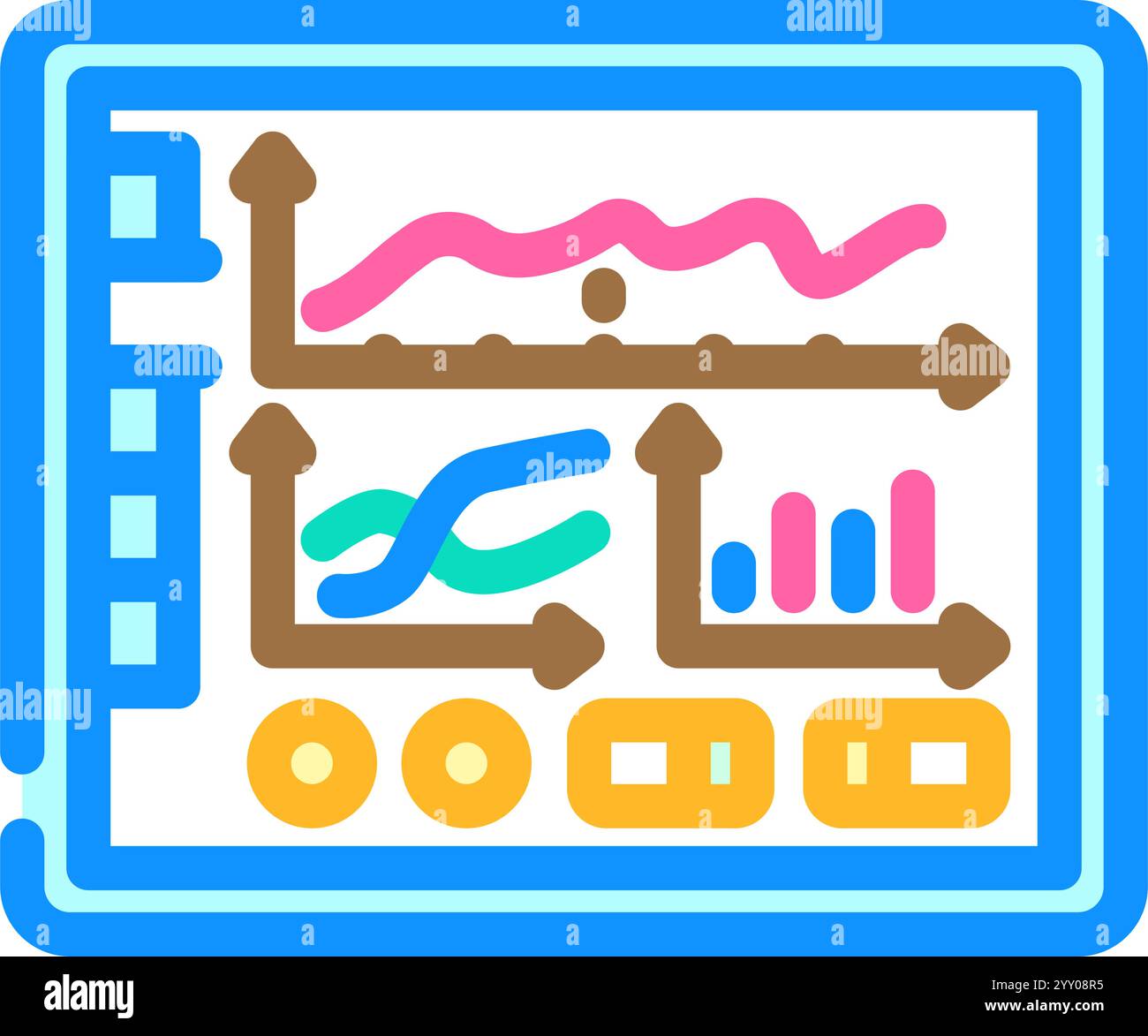 predictive maintenance dashboard industry 4 color icon vector ...