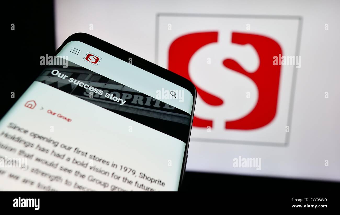 In this photo illustration, a mobile phone with the website of South ...