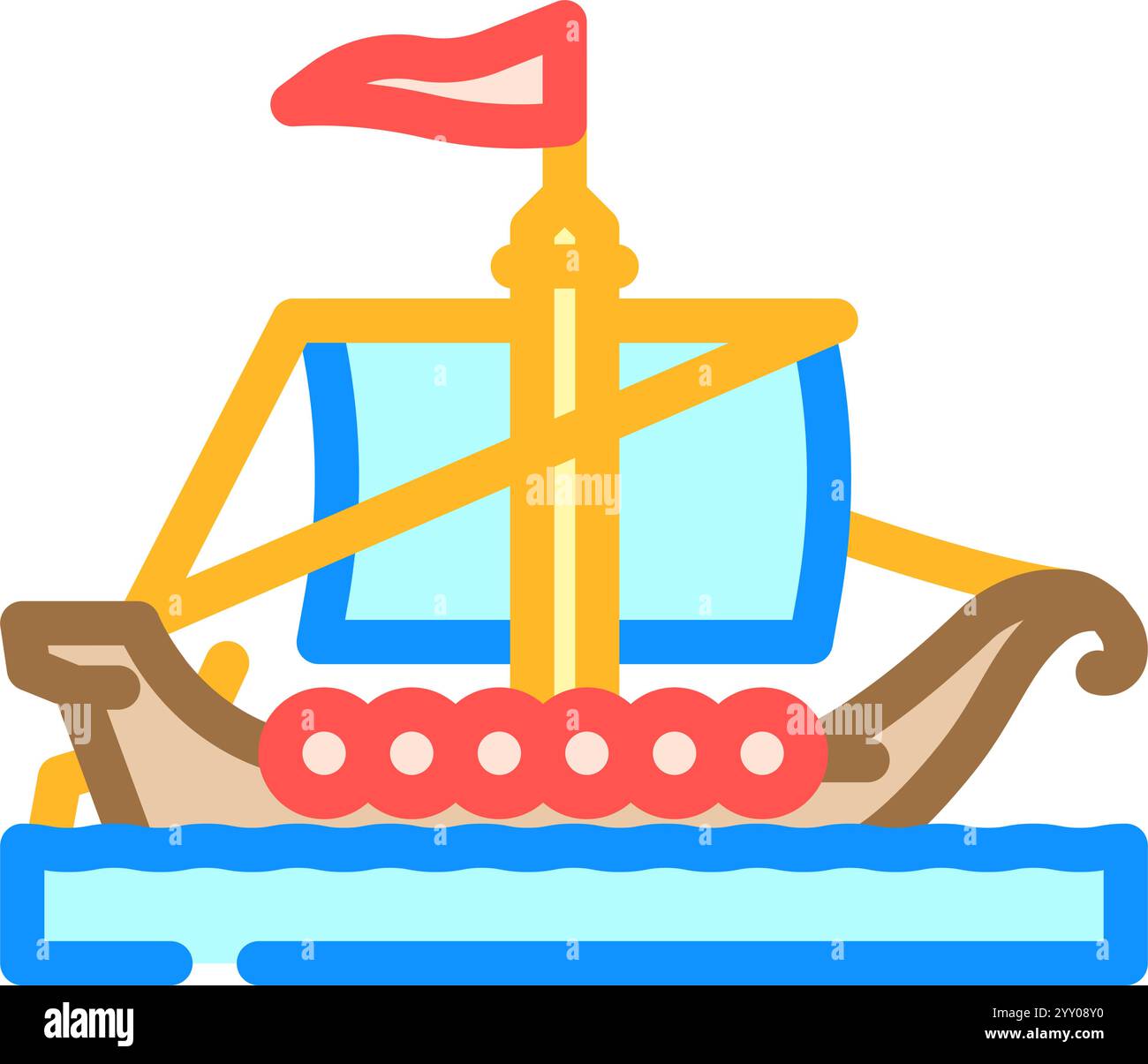 knarr ancient ship color icon vector illustration Stock Vector Image ...