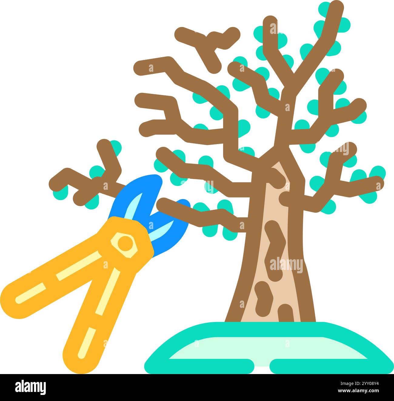 tree pruning garden maintenance color icon vector illustration Stock ...
