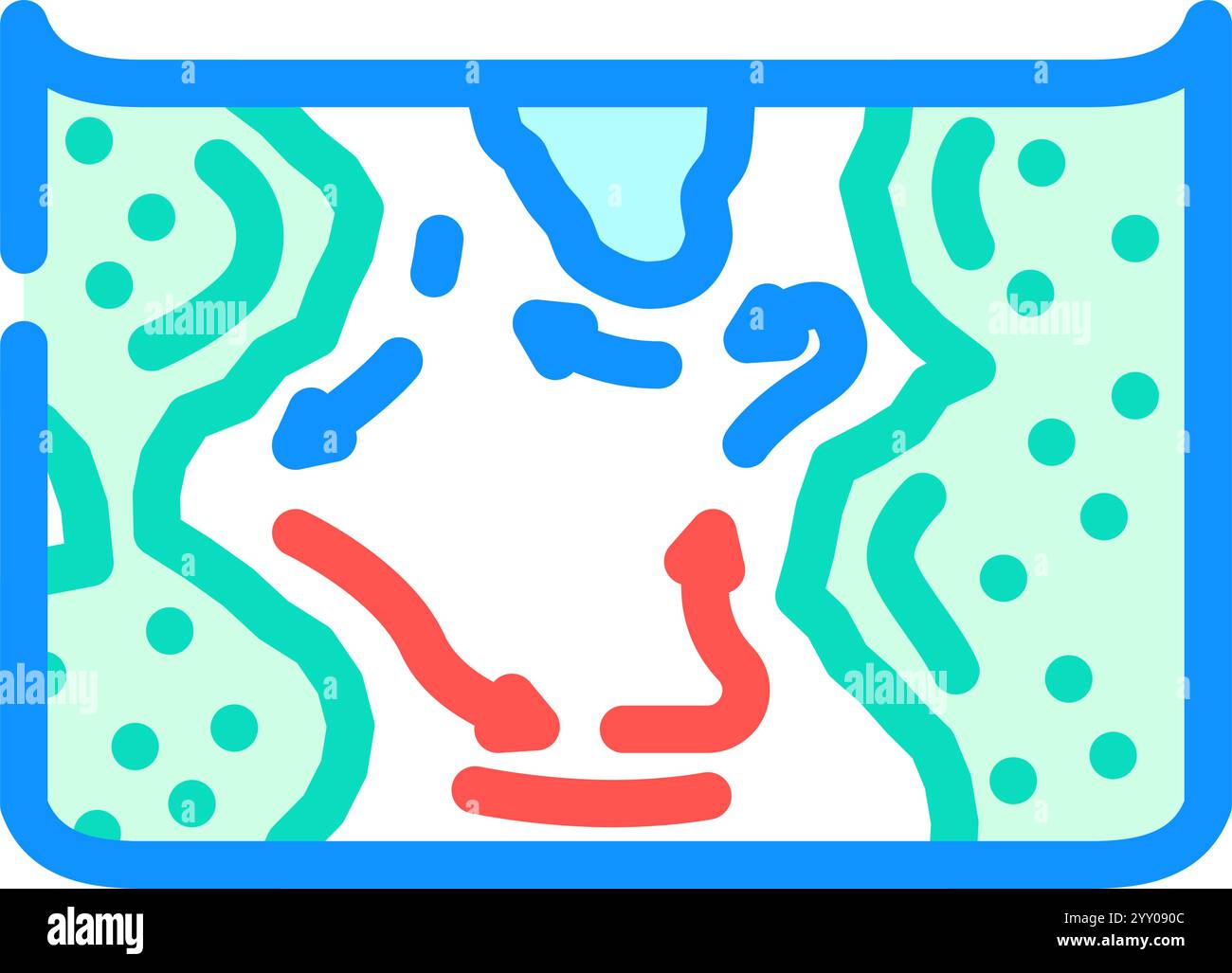 map of ocean currents world ocean color icon vector illustration Stock ...