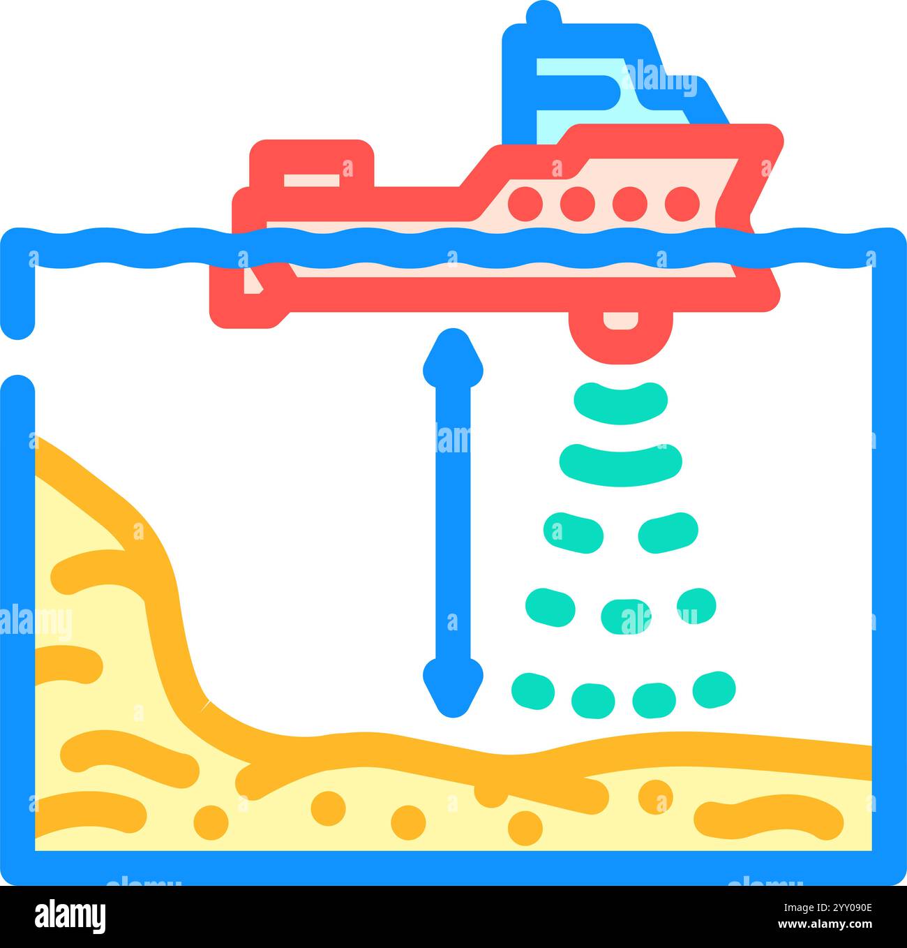 ocean depth gauge world ocean color icon vector illustration Stock ...