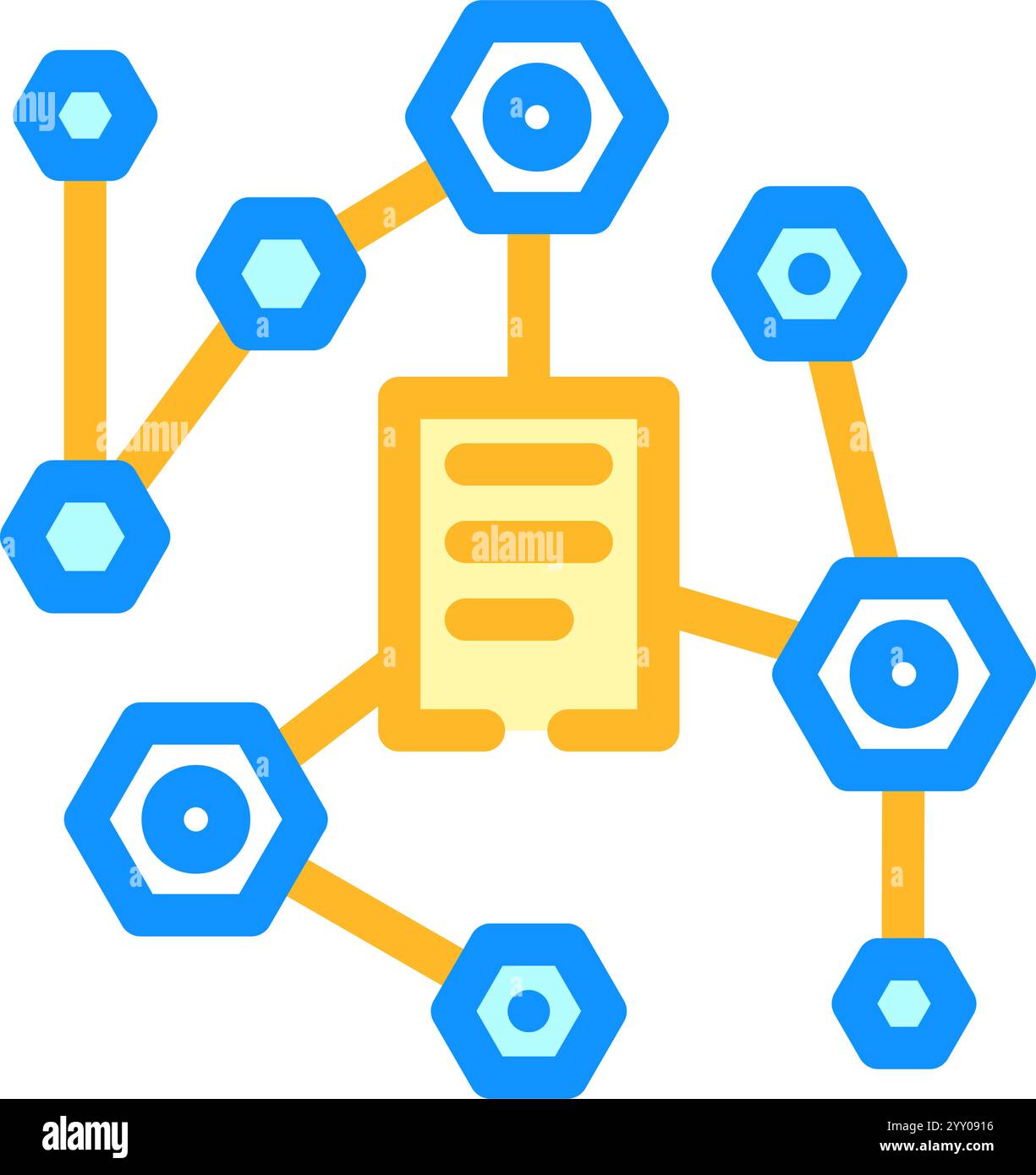 network decentralized application color icon vector illustration Stock ...