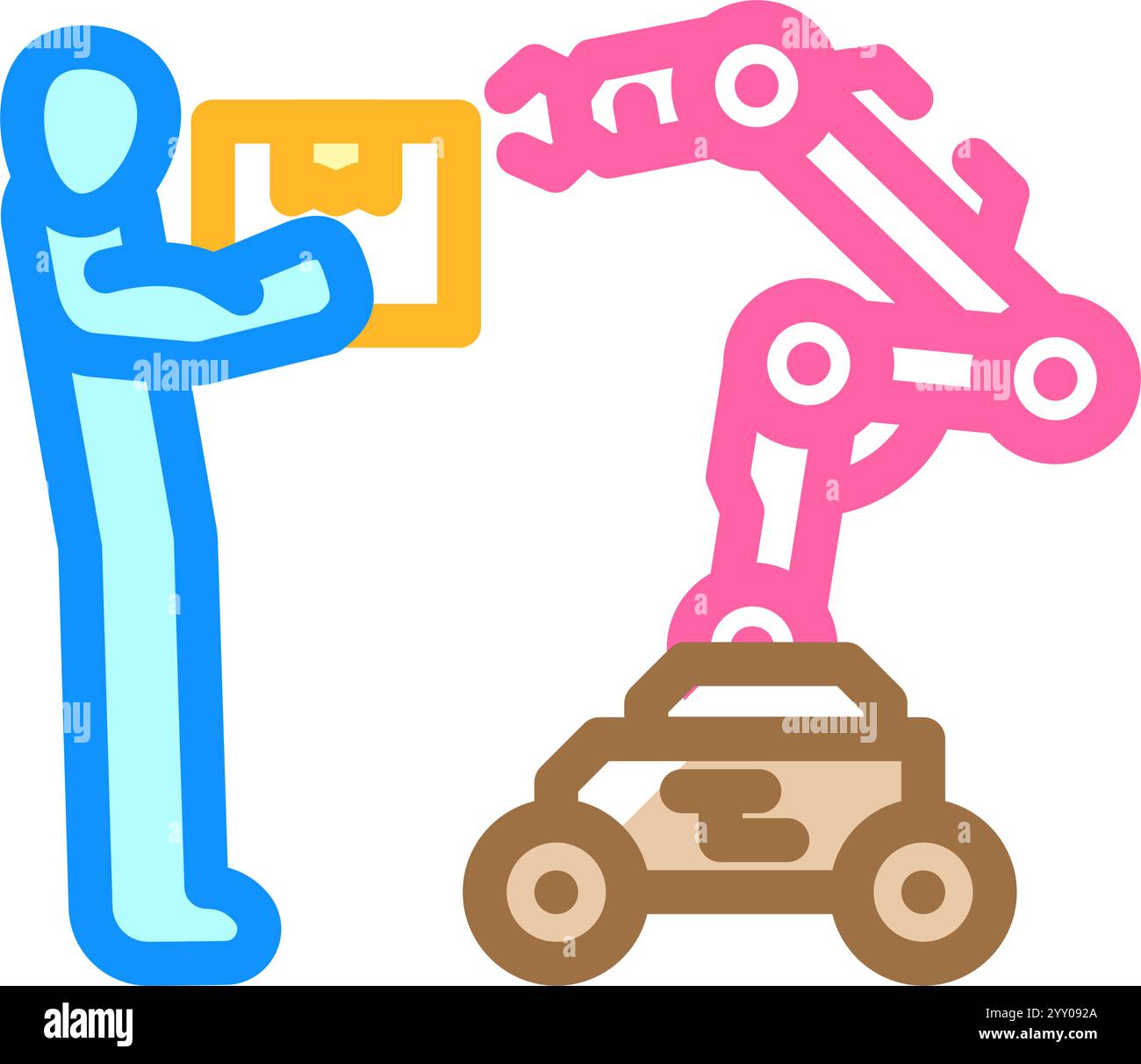 Cobots Collaborative Robots Industry 5 Color Icon Vector Illustration Stock Vector Image And Art