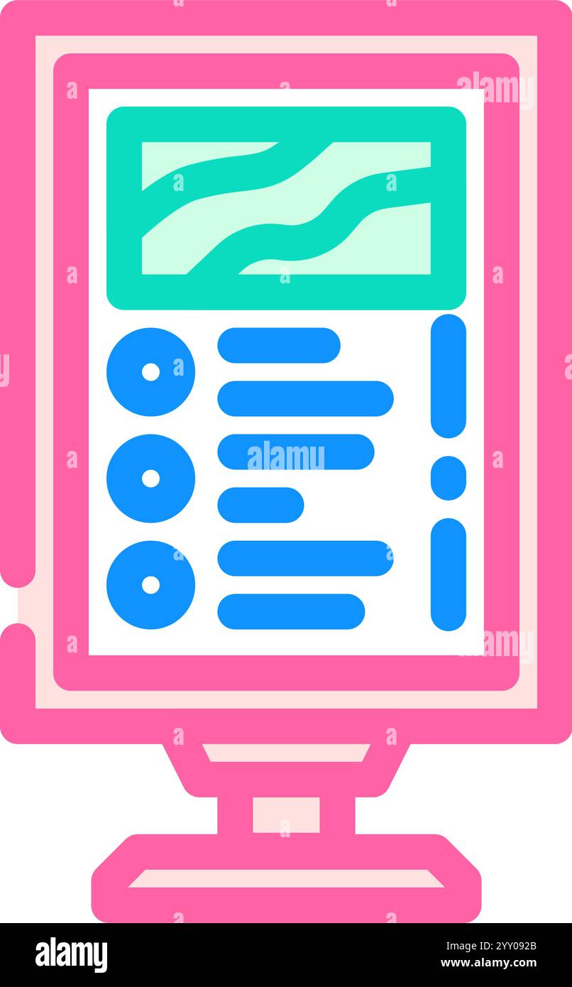 digital display screen industry 3 color icon vector illustration Stock ...