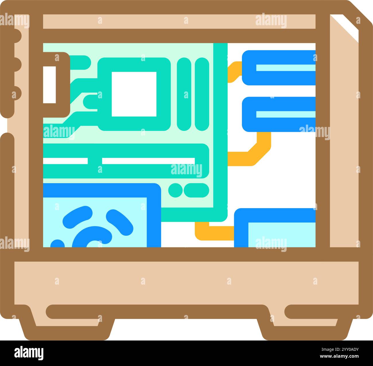 personal computer industry 3 color icon vector illustration Stock ...