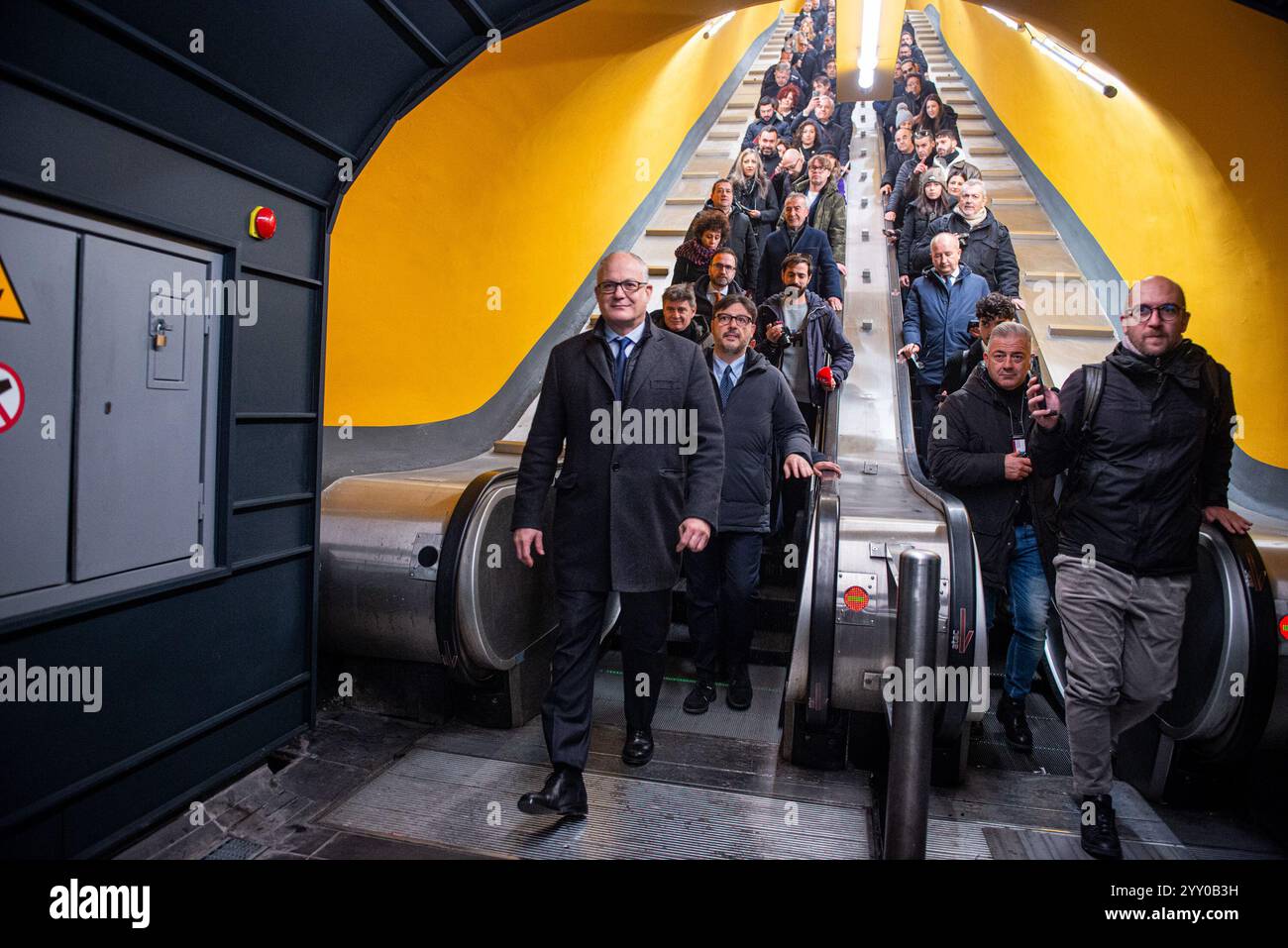 Roma, Italia. 18th Dec, 2024. Inaugurazione della fermata della Metro A ...