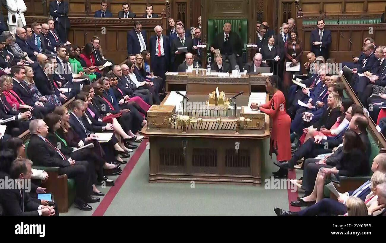 Screen grab of Conservative party leader Kemi Badenoch speaking during ...
