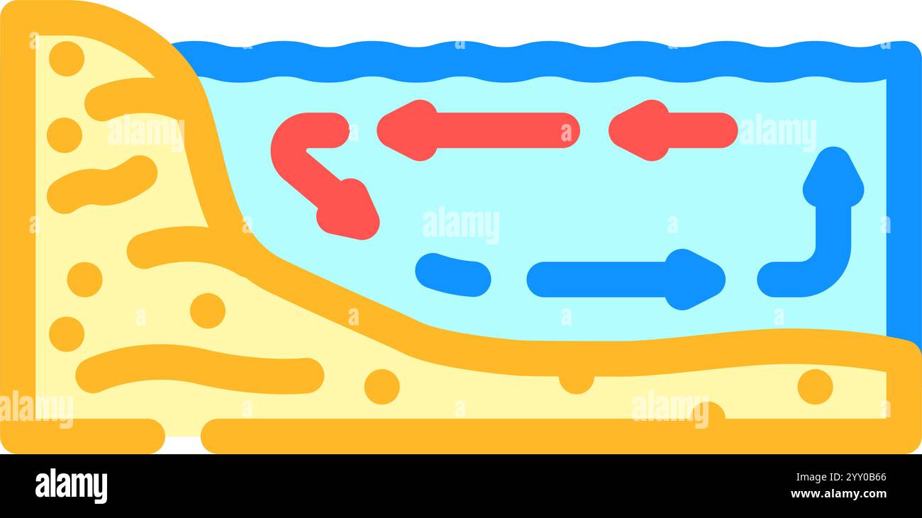 ocean current diagra world ocean color icon vector illustration Stock ...
