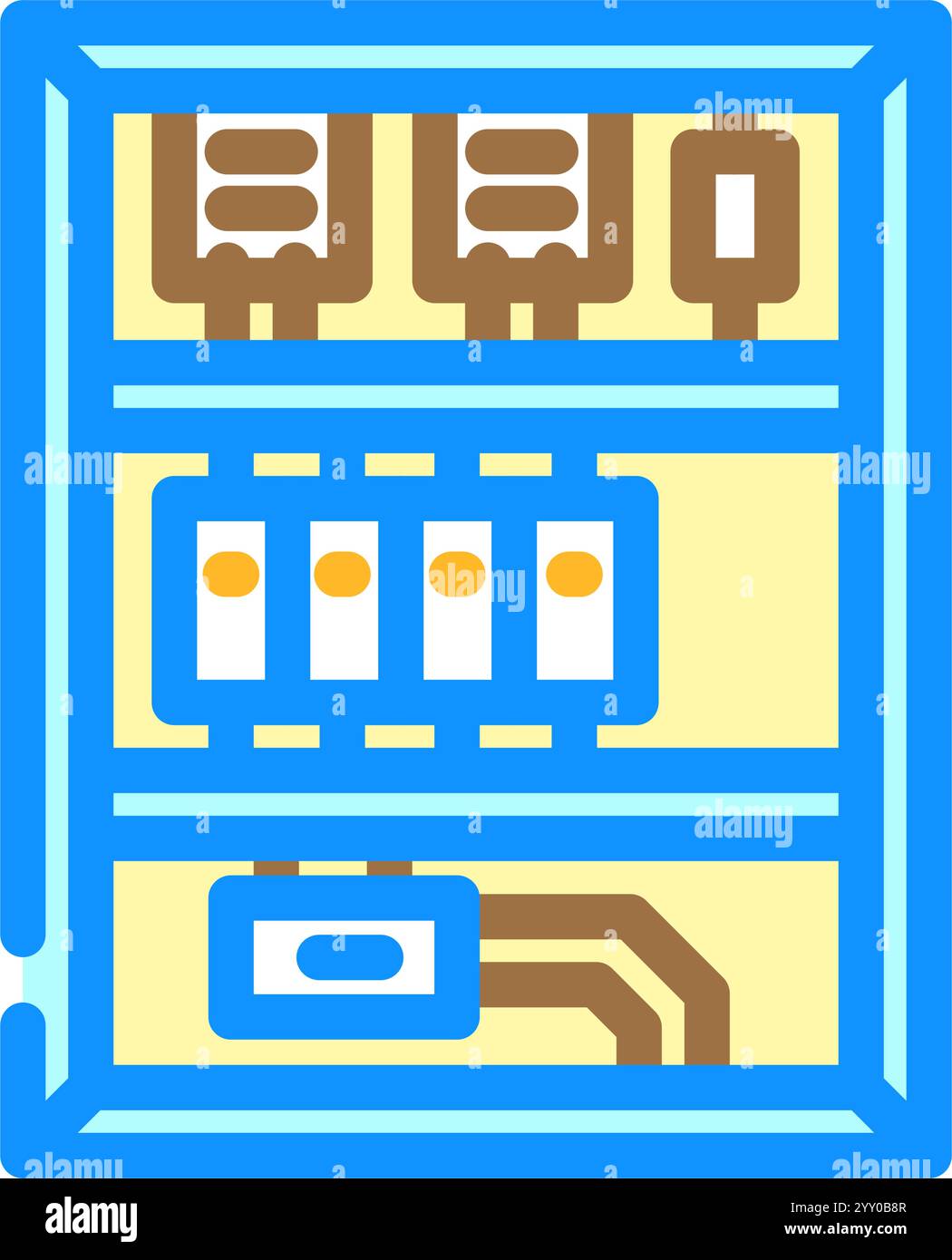 automation control panel industry 3 color icon vector illustration ...
