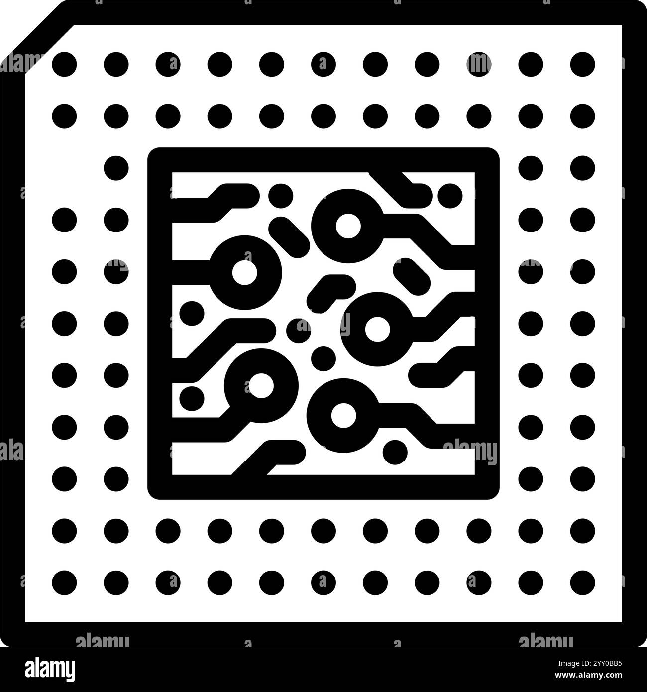 microchip industry 3 line icon vector illustration Stock Vector Image & Art - Alamy