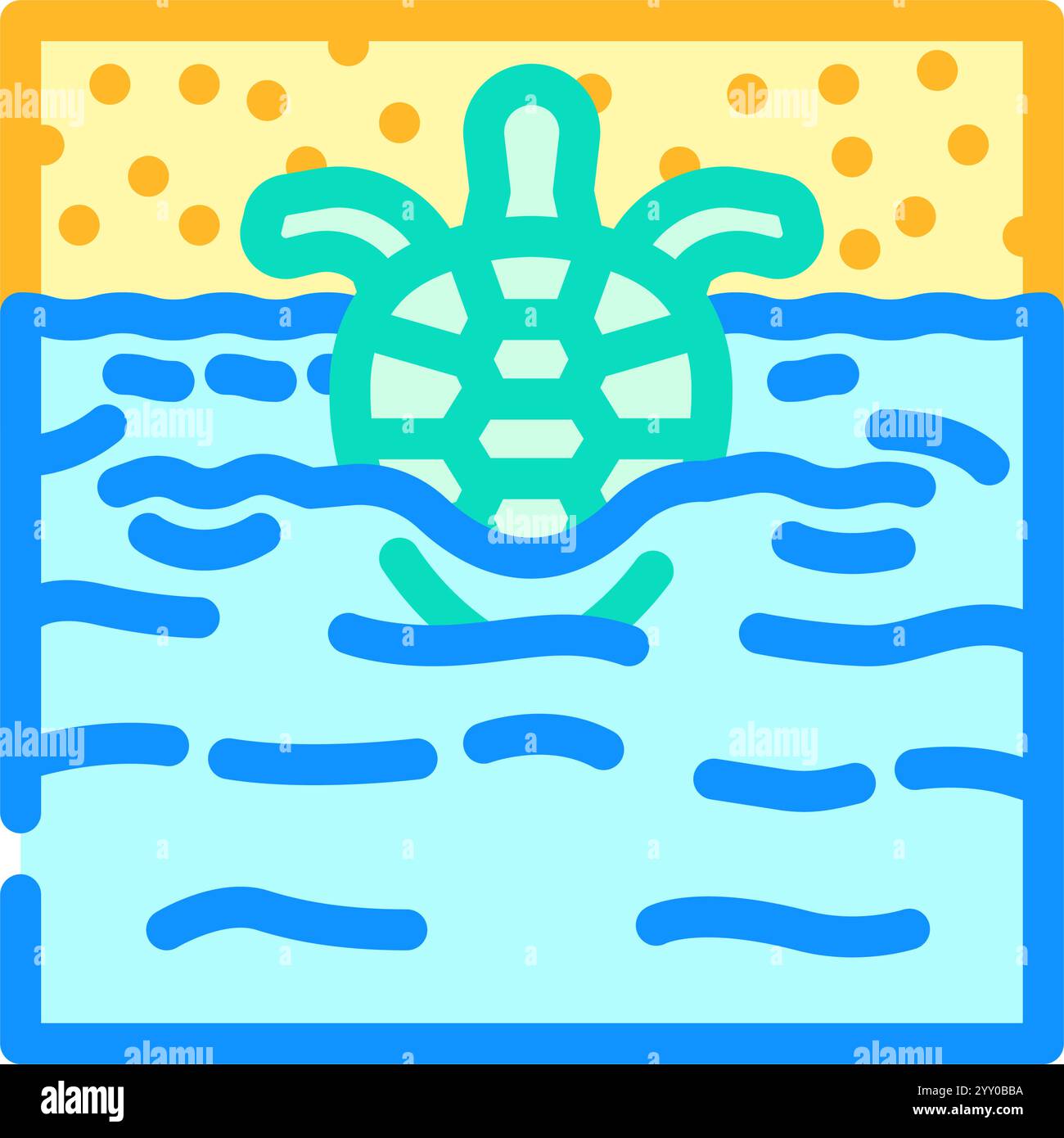 sea turtle world ocean color icon vector illustration Stock Vector ...
