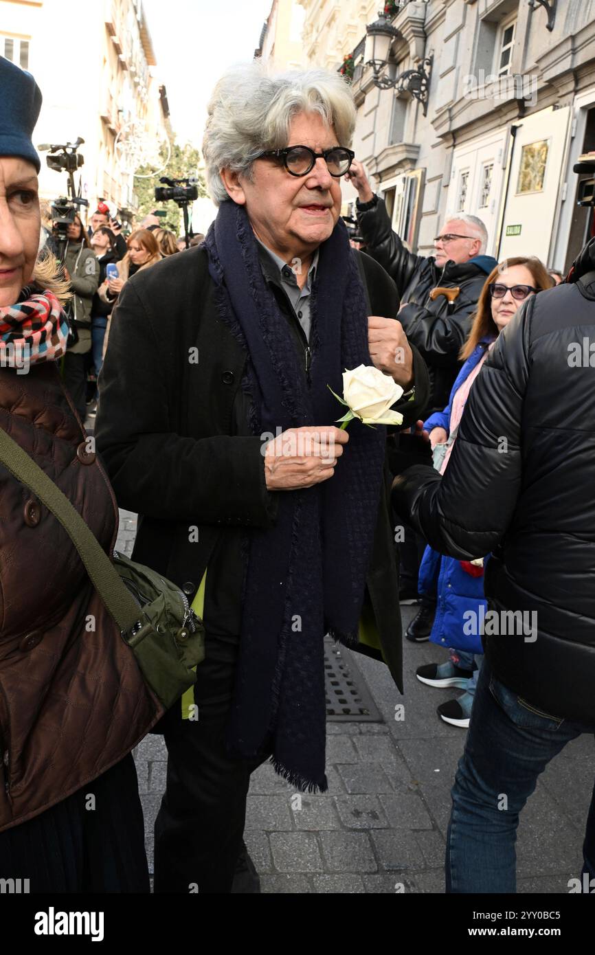 Chema Prado, widower of Marisa Paredes, leaves the Teatro Español, on ...
