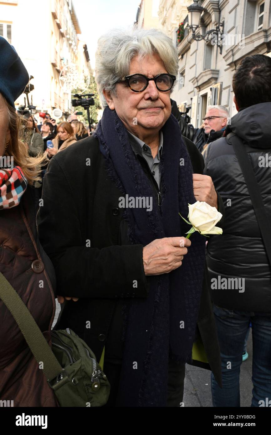 Chema Prado, widower of Marisa Paredes, leaves the Teatro Español, on ...