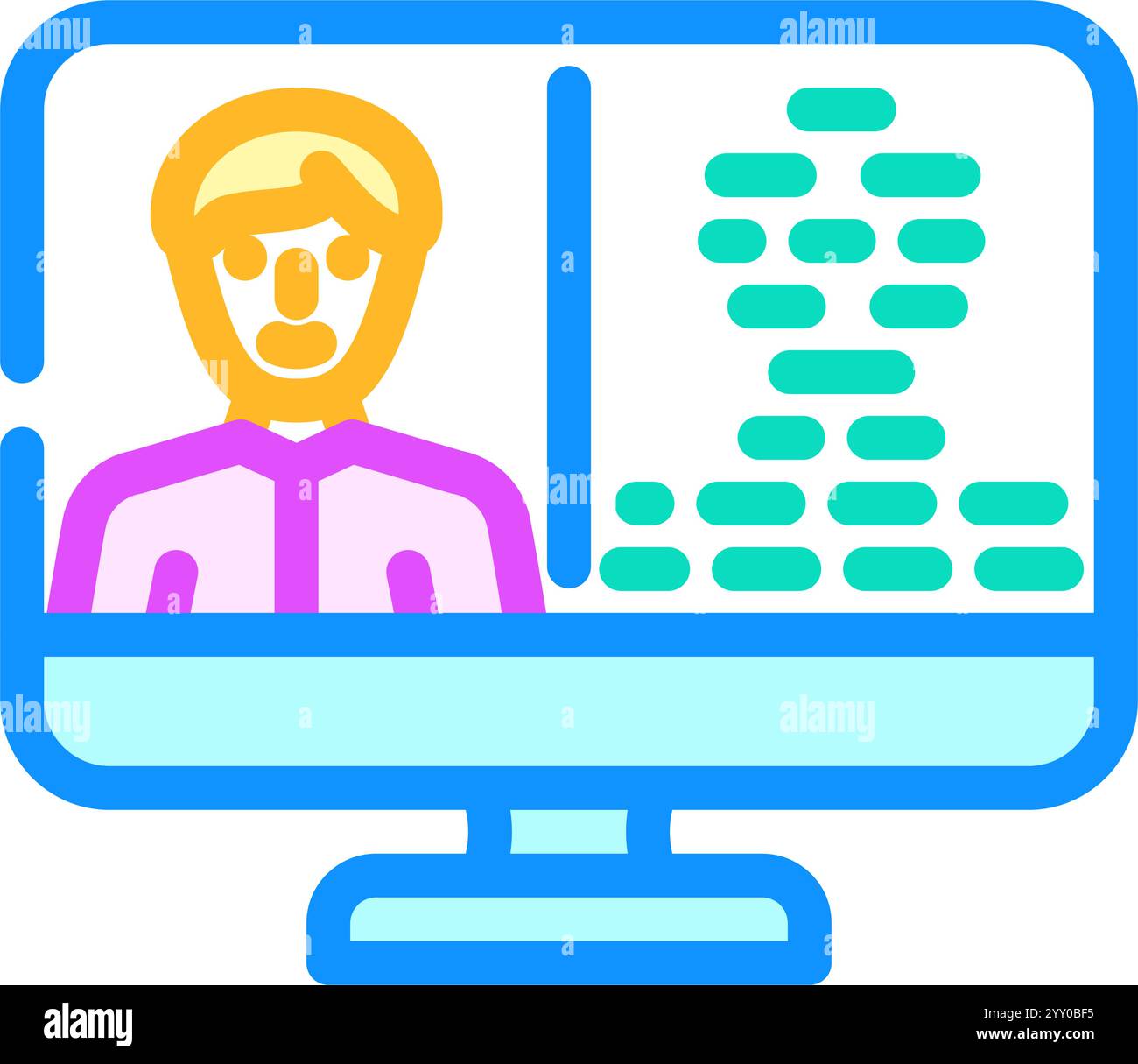 digital twin technology industry 4 color icon vector illustration Stock ...